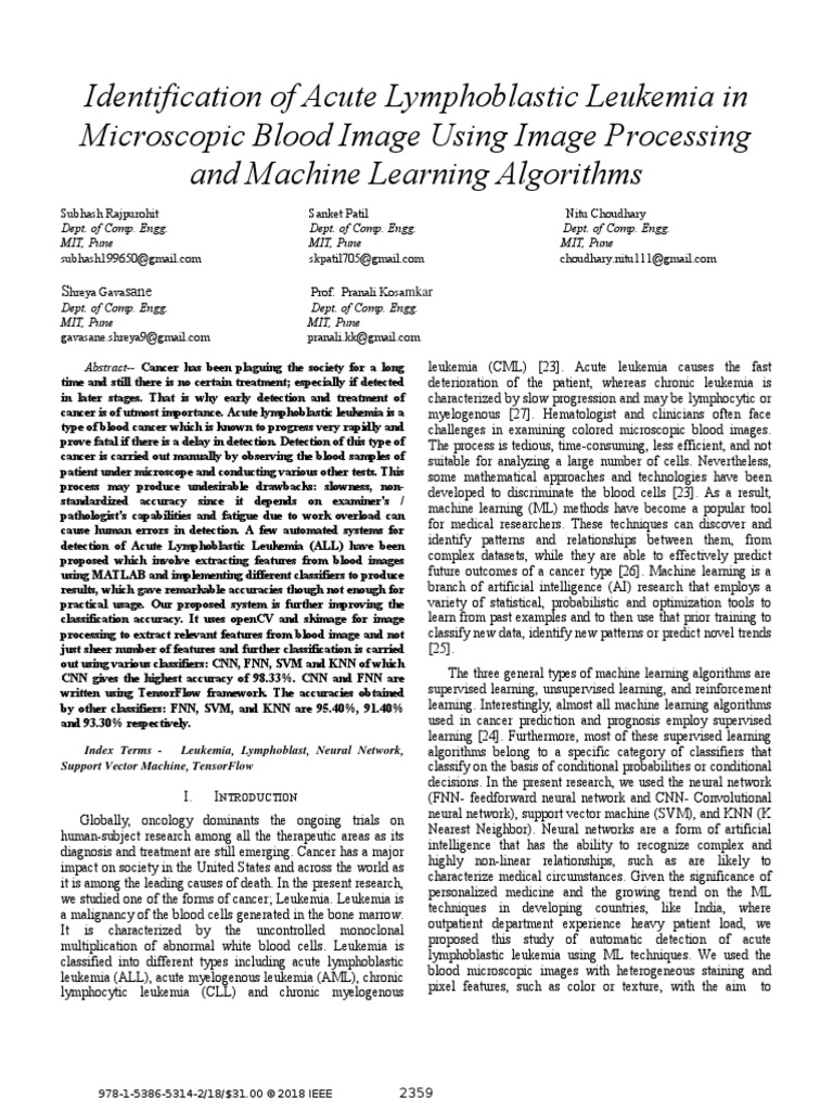 Identification of Acute Lymphoblastic Leukemia in Microscopic Blood Image Using Image Processing ...
