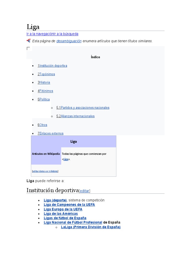 Liga | PDF | Wikipedia | la Liga