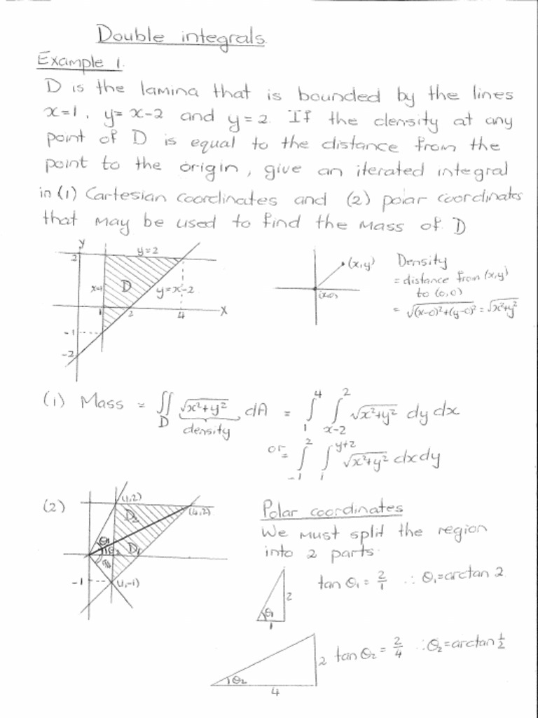 Wtw258 Examples Double Integrals In Cartesian And Polar Coordinates Pdf