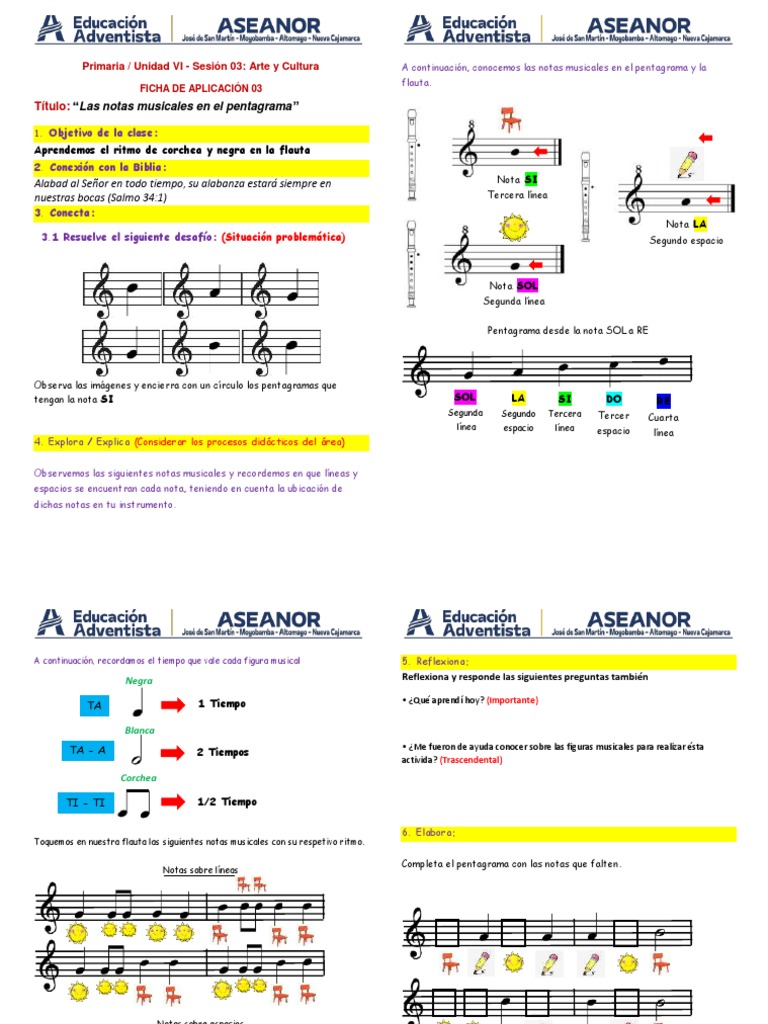 Ficha 03(Unid 6) 1ro a 2do prim- | PDF | Composiciones Musicales | Musicología