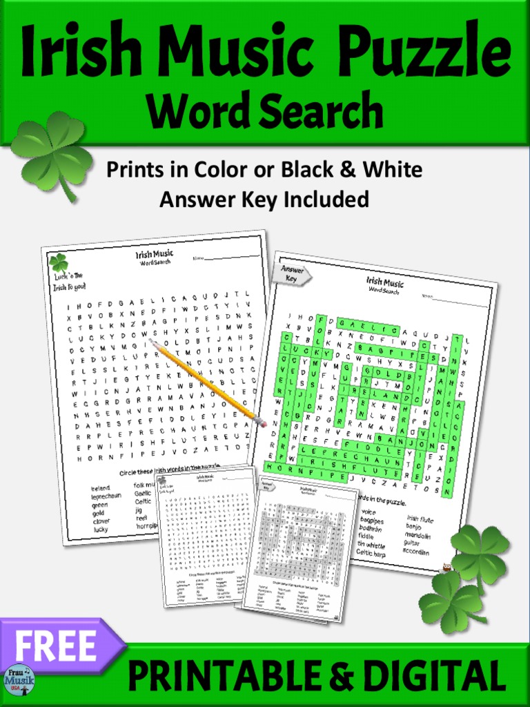 Word Search: Printable & Digital | PDF | Teachers | Musical Instruments