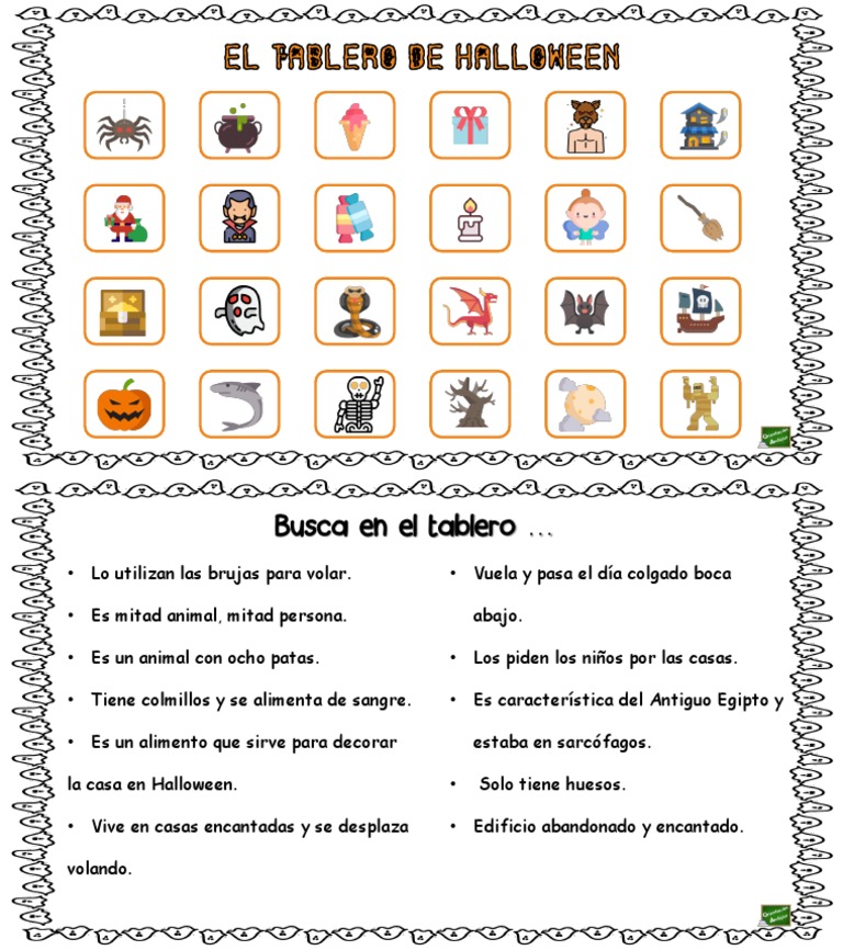 Tablero de Atencion Halloween | PDF