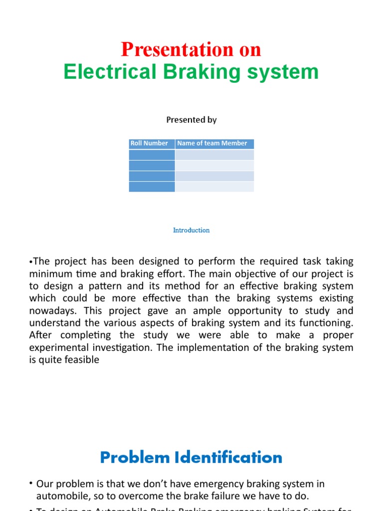 Electrical Braking | PDF | Brake | Vehicles