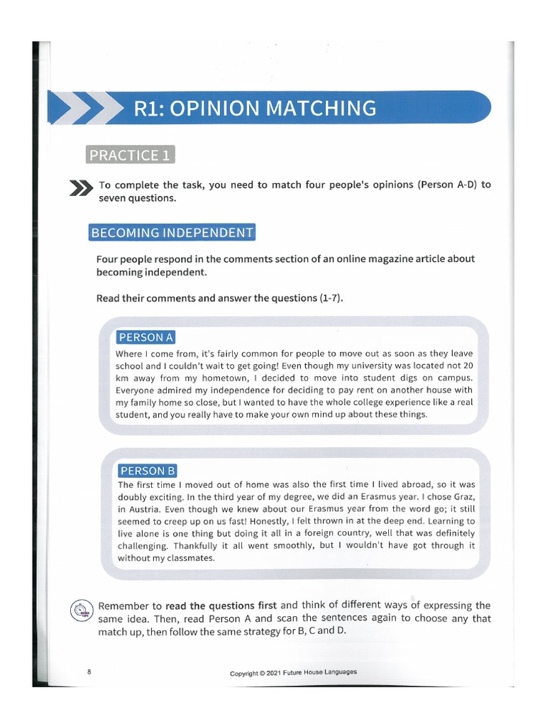 APTIS Advanced Reading Practice 1 | PDF