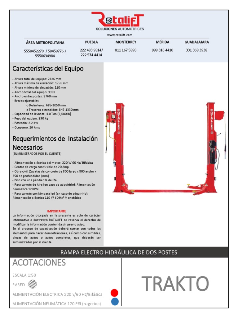 Ficha Tecnica Trakto | PDF