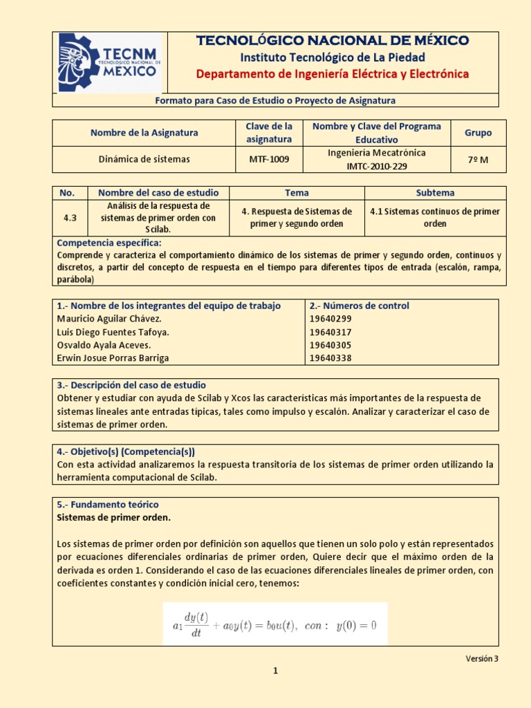 Sistemas de Primer Orden | PDF | Electrónica | Ingenieria Eléctrica Sistemas de Primer Orden | PDF | Electrónica | Ingenieria Eléctrica