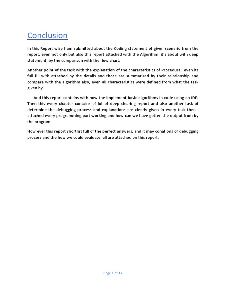 Conclusion: Page 1 of 17 | PDF | Computer Programming | Object Oriented ...
