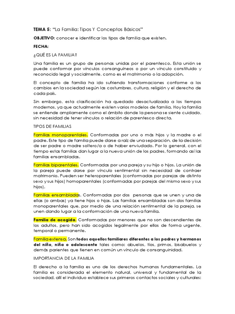 Tipos de Familia y Su Importancia | PDF | Familia | Adultos