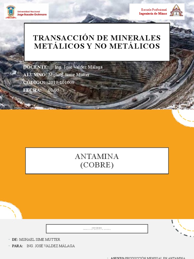 Informe Antamina y Pituso Mi Vecino | PDF | Minería | Minerales