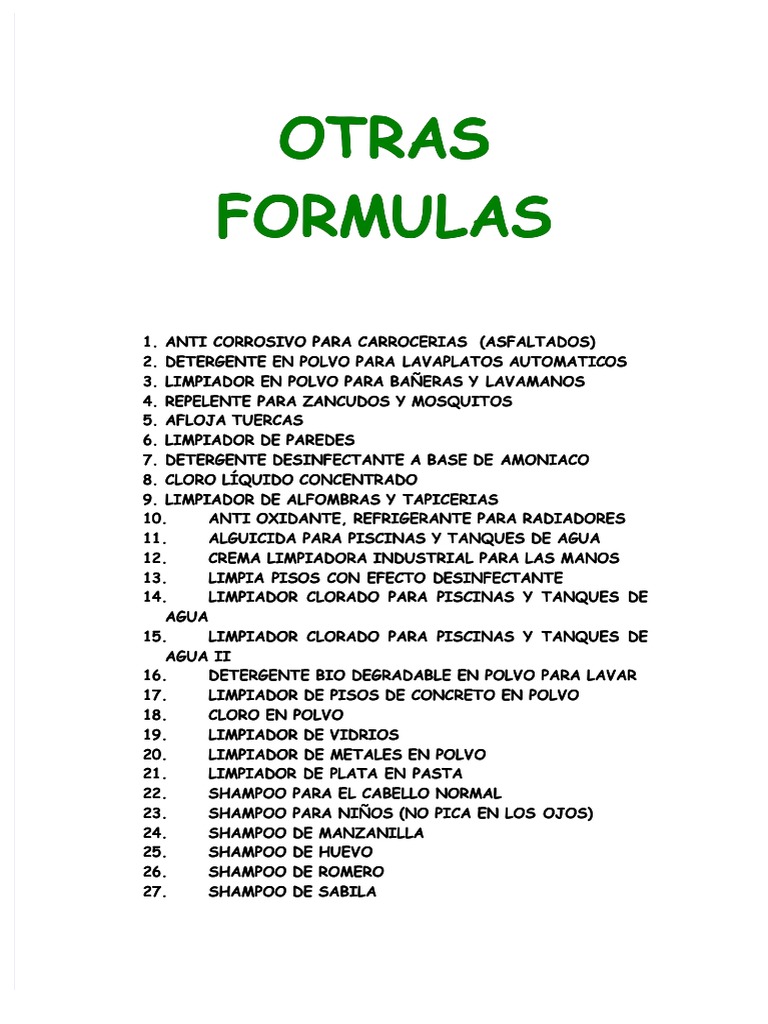 70 Formulas Varias | PDF | Cocina, comidas y vino | Hogar, jardinería y ...