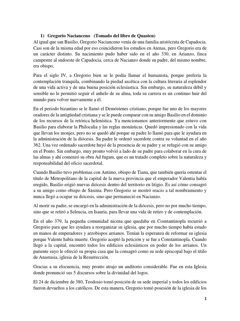 San Gregorio Nacianceno | PDF | espíritu Santo | Trinidad