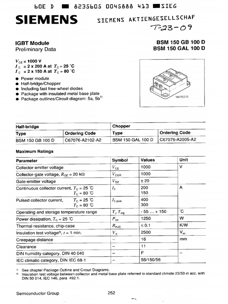 BSM150GB100DN11-Siemens-IGBT-Module_DataSheet | PDF