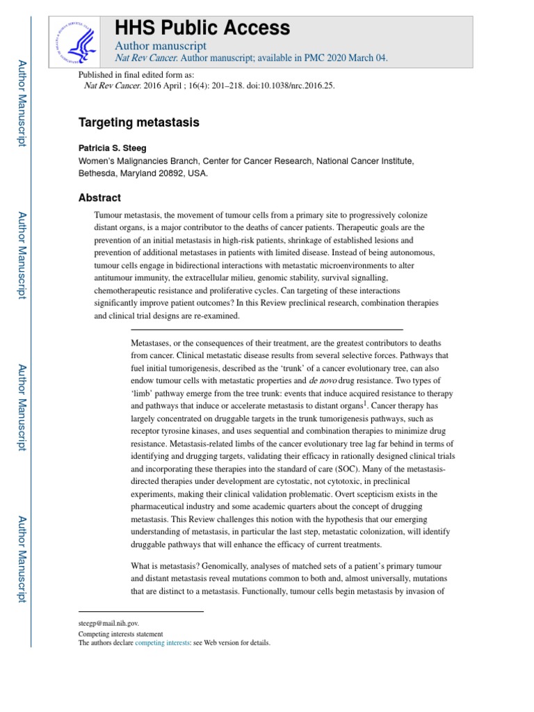 Metastaza Review | PDF | Metastasis | Cancer