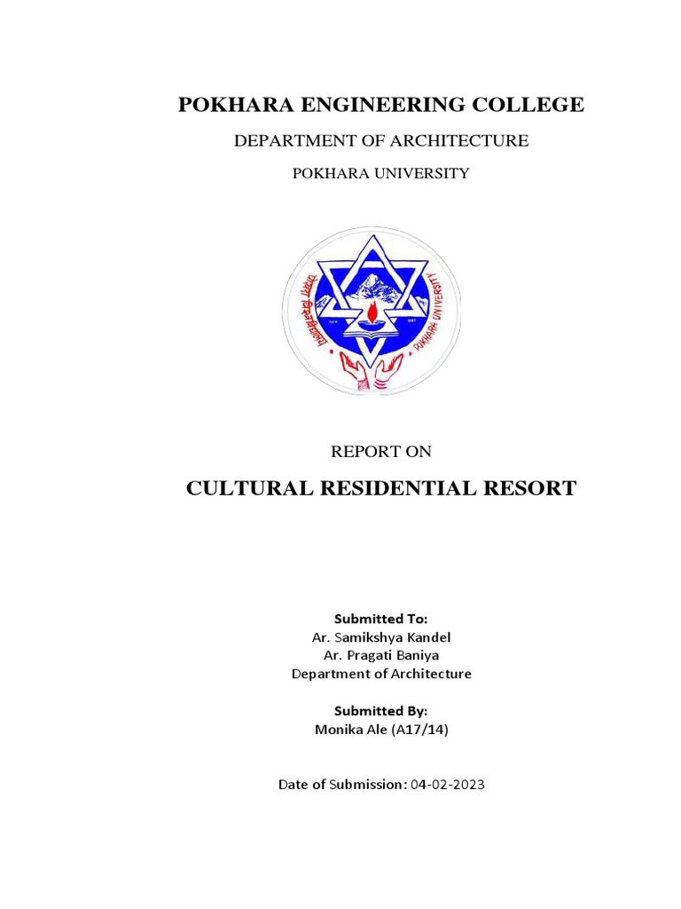 Final Report On Cultural Resort | PDF | Tourism | Resort