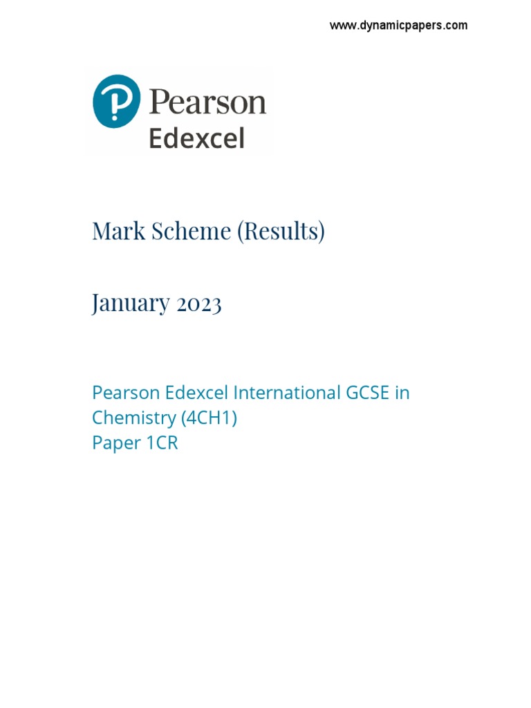 Chemistry Jan 2023 Paper 1 Regional Marking Scheme | PDF