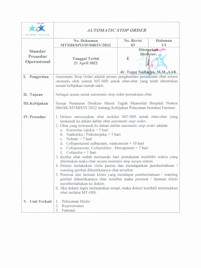 040.automatic Stop Order | PDF