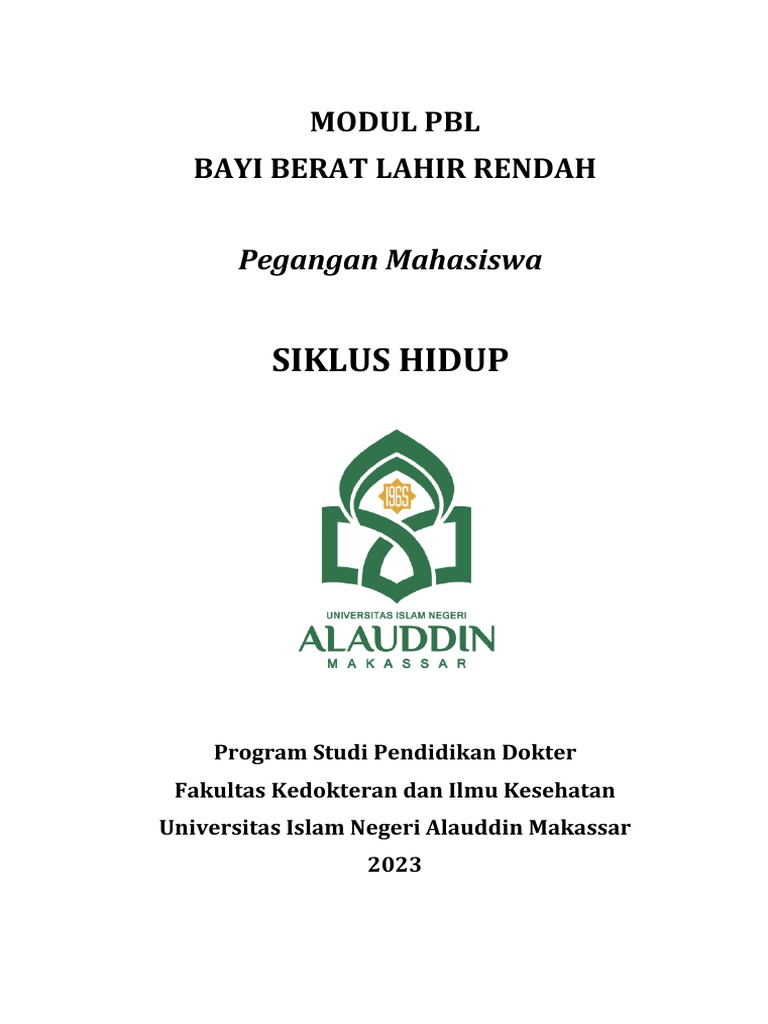 Modul PBL Siklus Hidup BBLR (Mahasiswa) 2023 | PDF