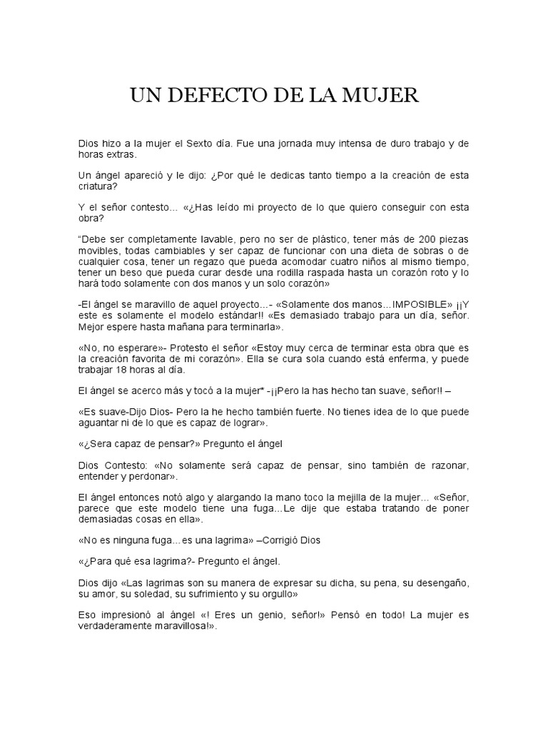 Defecto de La Mujer | PDF