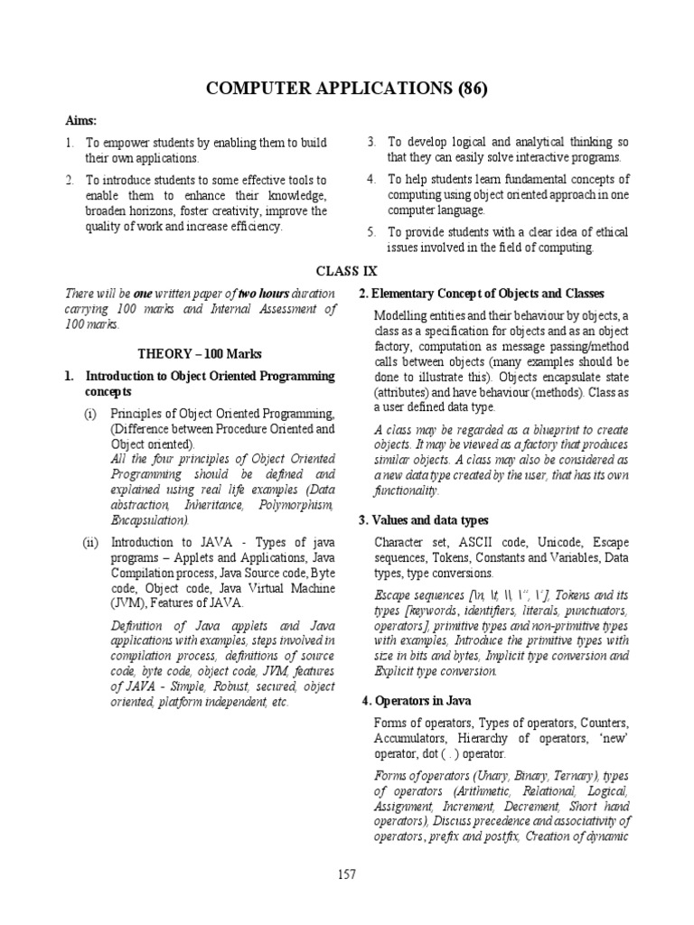 Computer Applications 86 Aims Pdf Method Computer Programming Class Computer