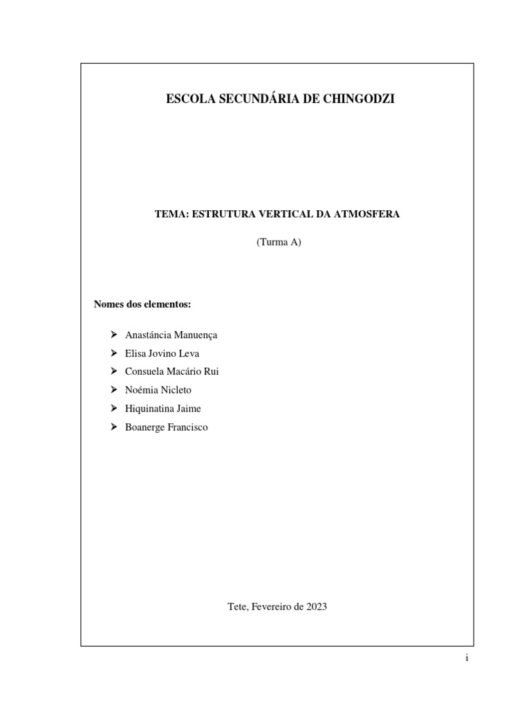 Estrutura Vertical Da Atmosfera | PDF | Atmosfera | Troposfera
