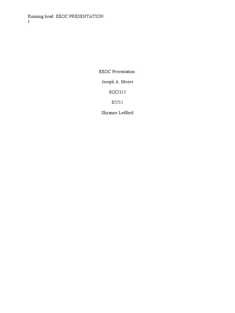 Week 4 EEOC Paper | Download Free PDF | Equal Employment Opportunity ...
