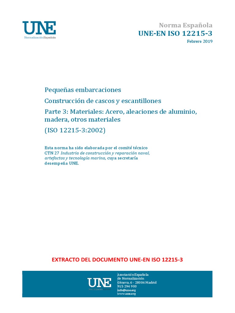Norma UNE-EN ISO 12215-3: Materiales | PDF | Laminado (metalmecánica ...