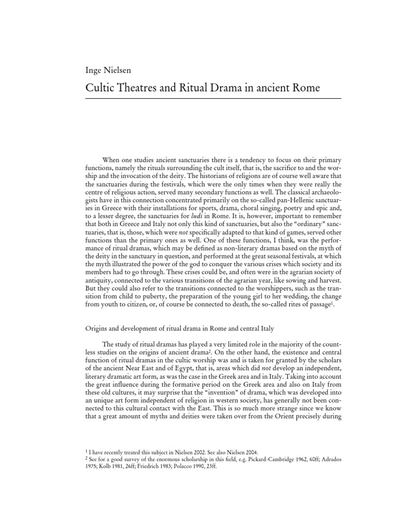 Ritual Drama Origins in Ancient Rome | PDF | Classics