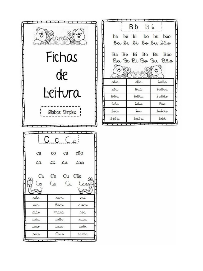 Fichas de Leitura Letra Cursiva | PDF