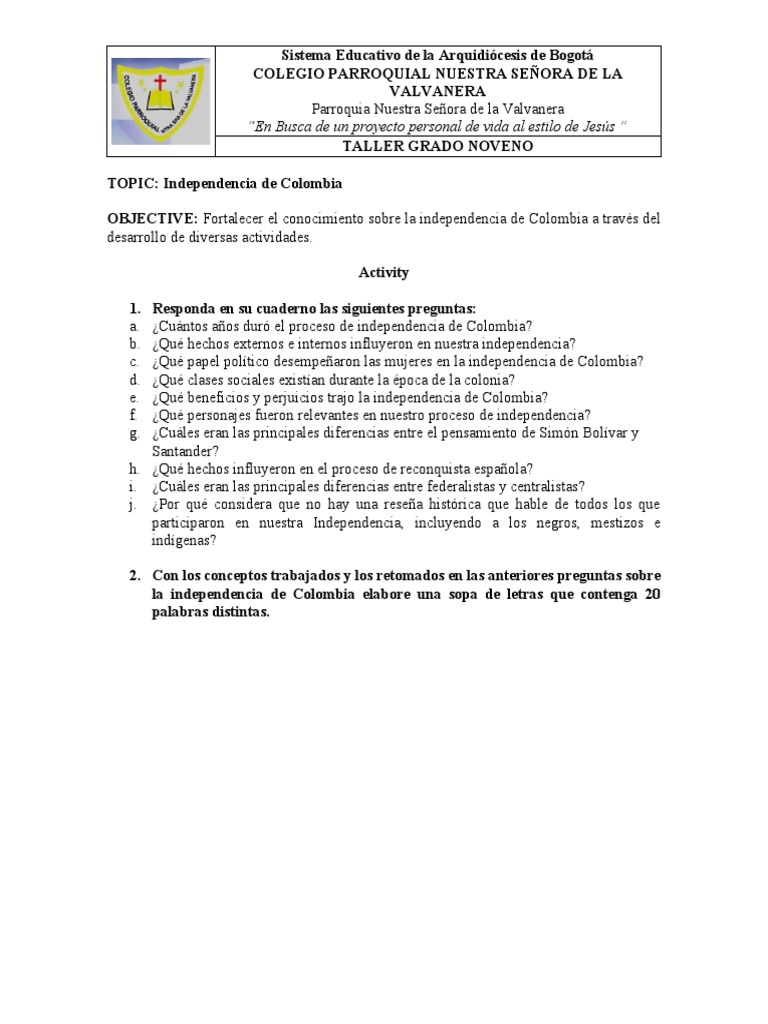 Taller Grado Noveno | PDF