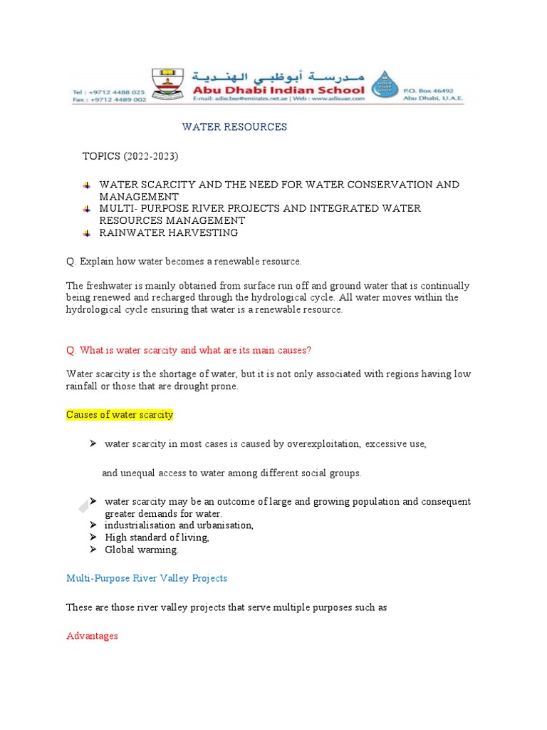 Water Resources | PDF | Water Scarcity | Water