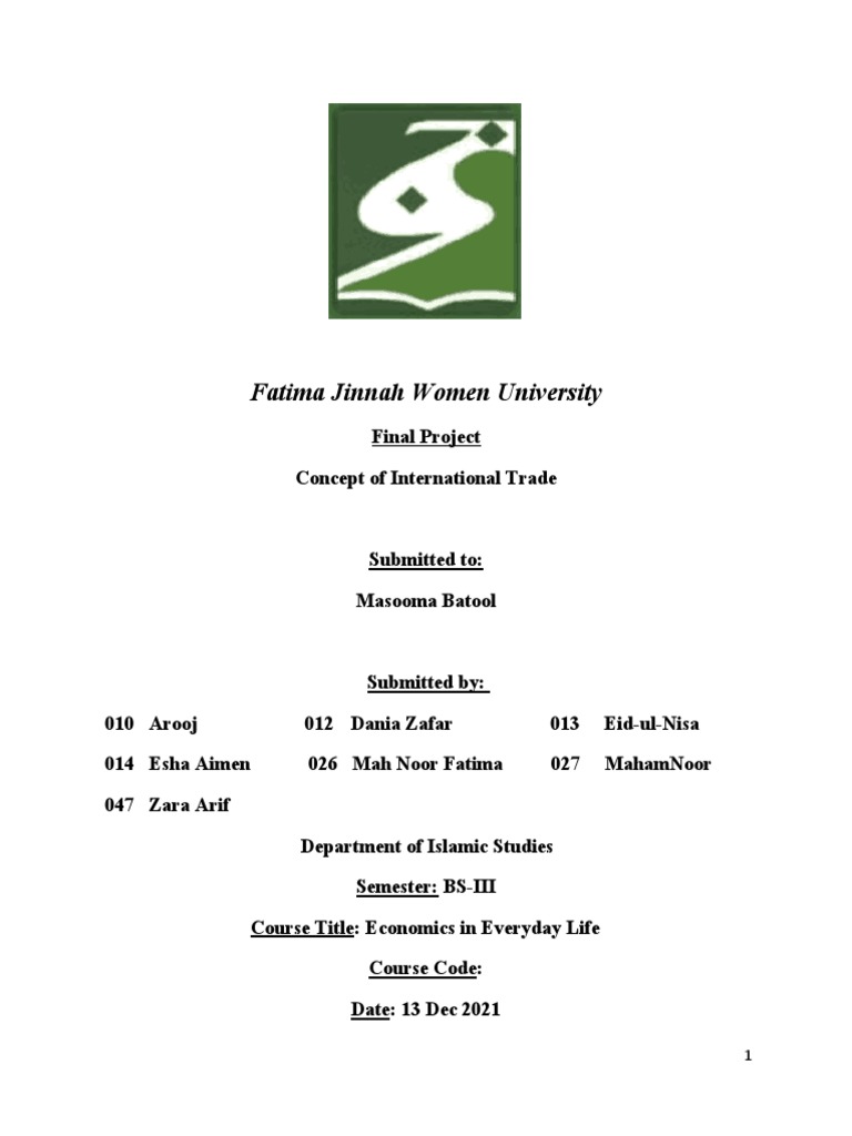 Economics in Everyday Life Final Project | PDF | Exports | Trade