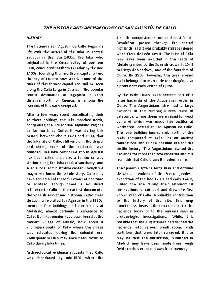 brown sAN aGUSTIN DE cALLO | PDF | Inca Empire | Archaeology