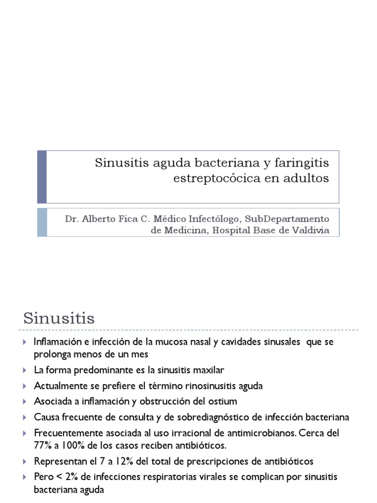 Sinusitis Aguda Bacteriana Faringitis Estreptococica | PDF ...