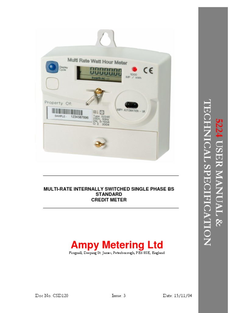5224 Ampy Meters User Manual and Technical Specfication | Kilowatt Hour ...