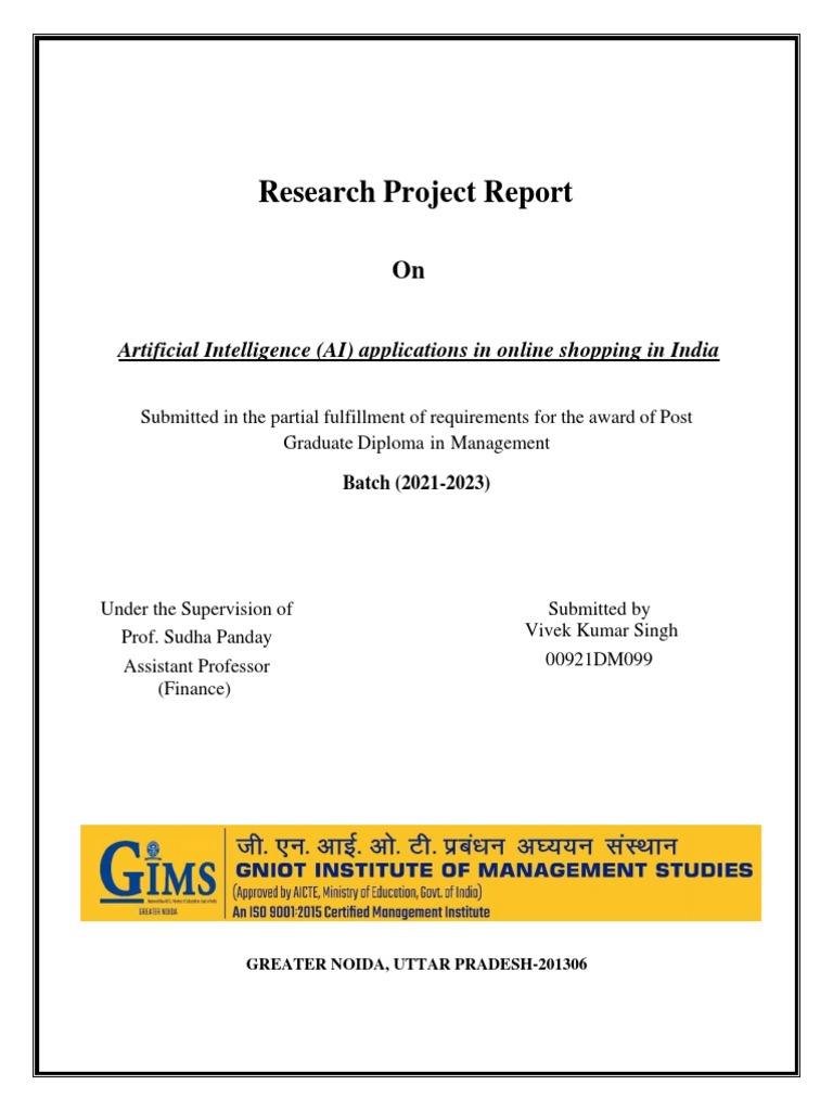 Research Project Report: Artificial Intelligence (AI) Applications in ...