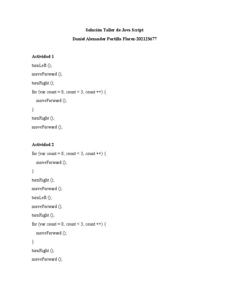 Solución Taller de Java Script | PDF