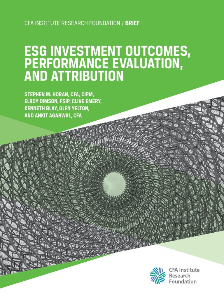 Esg Investment Outcomes Performance Evaluation and Attribution | PDF ...