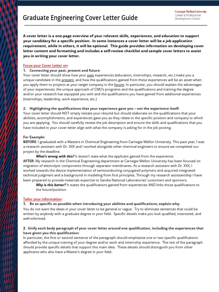 Graduate Engineering Cover Letter Guide 2023 | PDF | Machine Learning ...