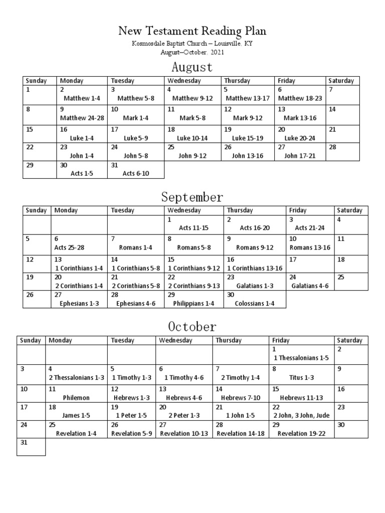 2021-new-testament-reading-plan-_-aug-oct-2021 | PDF | Epistle To The ...