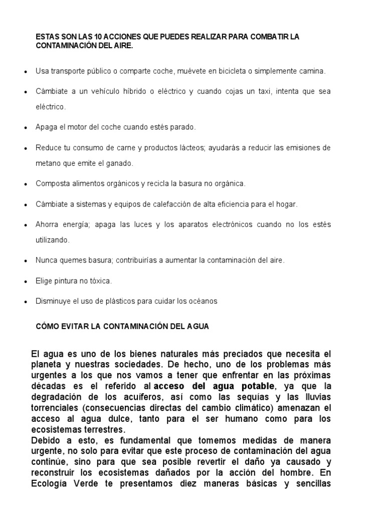 Estas Son Las 10 Acciones Que Puedes Realizar para Combatir La ... Estas Son Las 10 Acciones Que Puedes Realizar para Combatir La ...