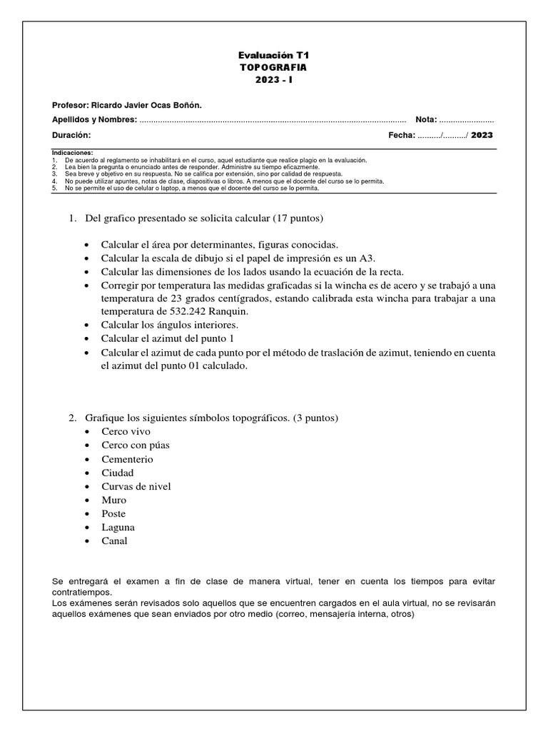 T1 - 2023 Topografia | PDF