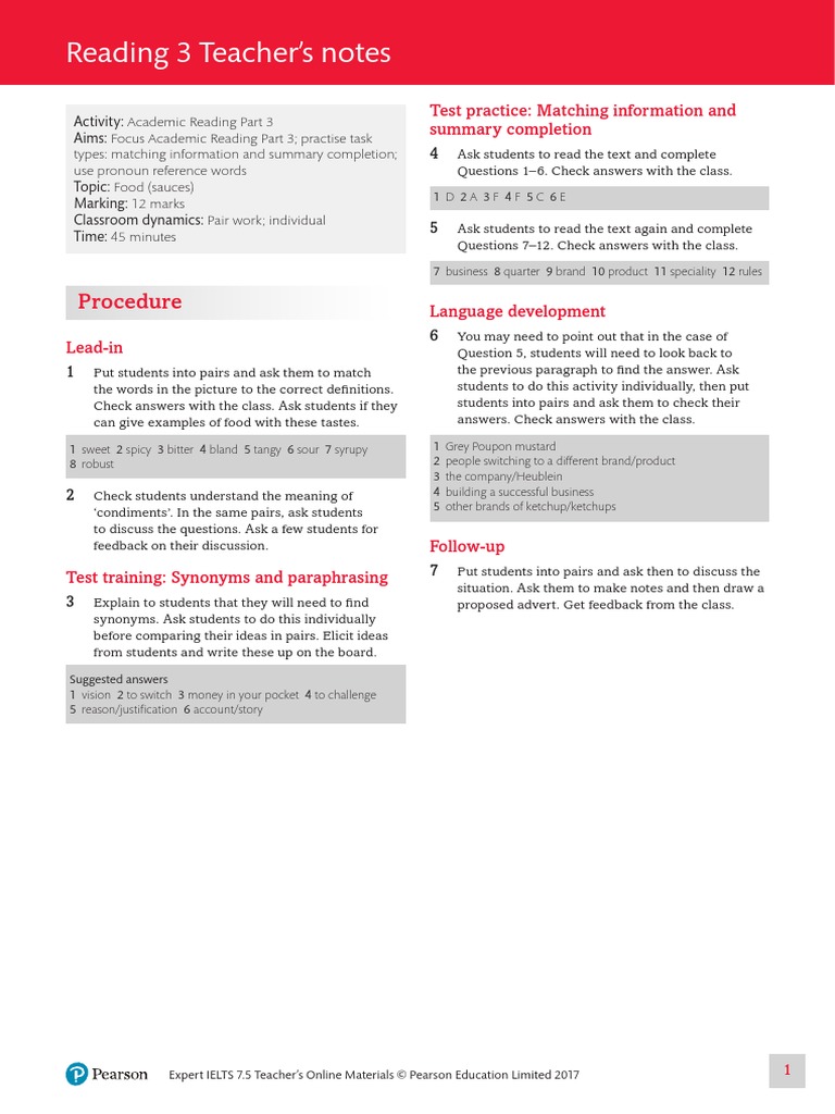 TPL 7.5 Reading 3 teacher_s notes | PDF | Cognition | Cognitive Science
