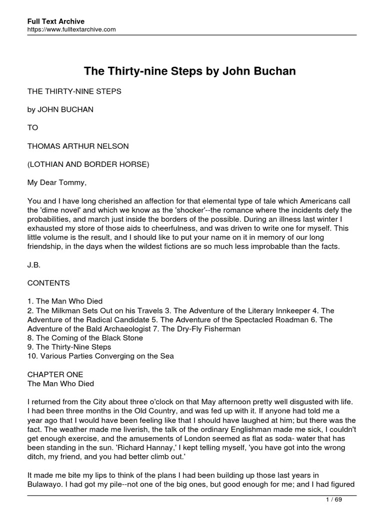 The Thirty Nine Steps | PDF | Mystery, Thriller & Crime Fiction