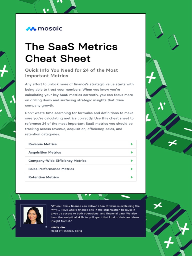 SaaS Metrics Cheat Sheet | PDF