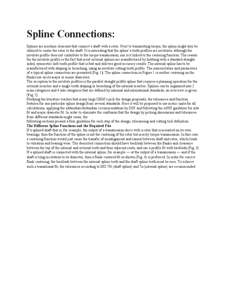 Spline Connections | Download Free PDF | Engineering Tolerance ...