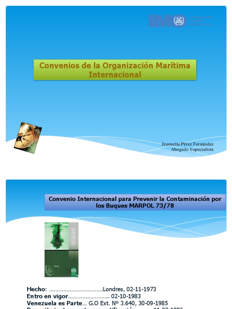 MARPOL Presentacion | PDF | Tratado | Contaminación