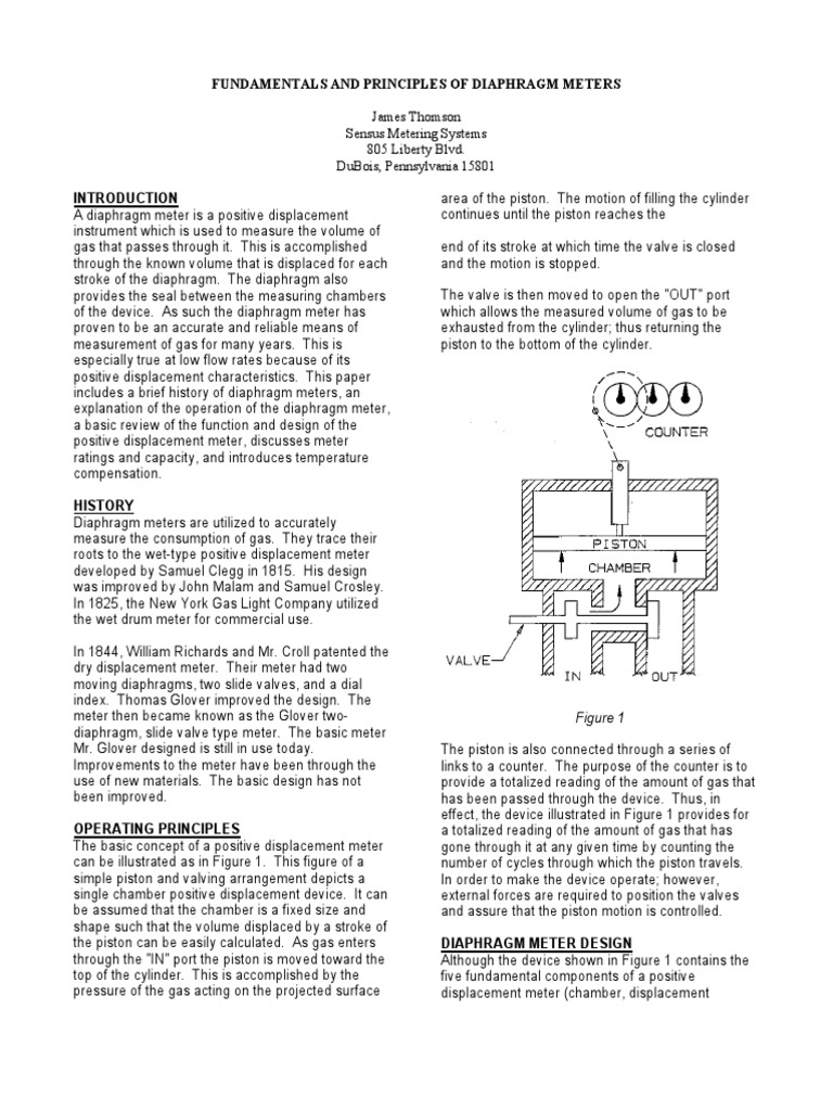 Fundamentals and Principles of Diaphragm Meters | PDF | Valve | Gases