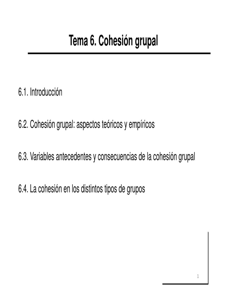 Presentación Tema 6 | PDF | Cohesión grupal | Comportamiento