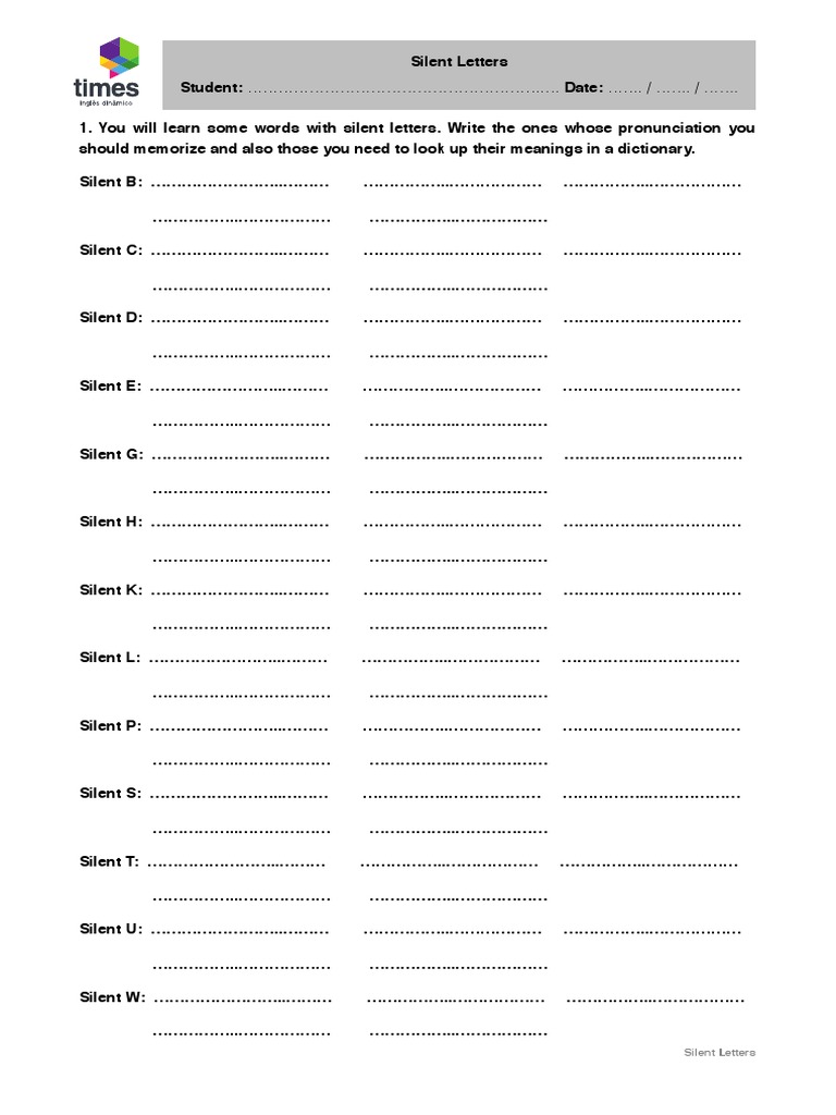 035 - Silent Letters - Worksheet | PDF