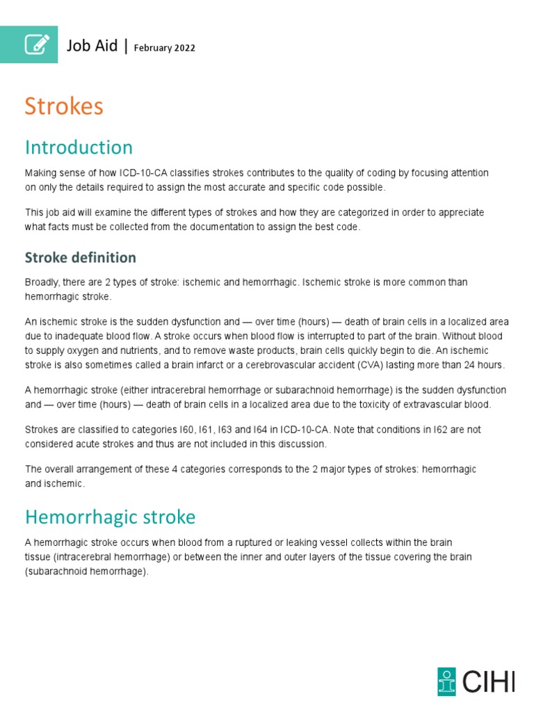 Strokes Job Aid en | PDF | Stroke | Thrombosis